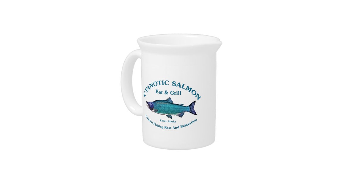 Cyanotic Salmon Bar & Grill Pitcher | Zazzle
