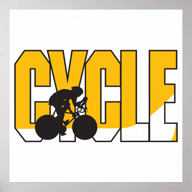 cycle text design poster | Zazzle