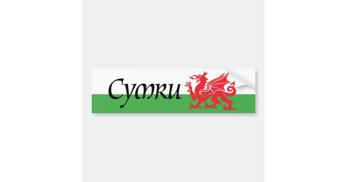Cymru Wales Flag Bumper Sticker | Zazzle