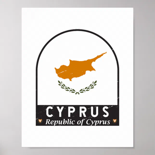 Cyprus Flag Emblem Distressed Vintage Poster | Zazzle