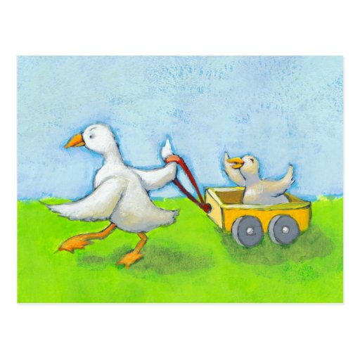 Dad - Father daddy duck baby in wagon cute fun art | Zazzle