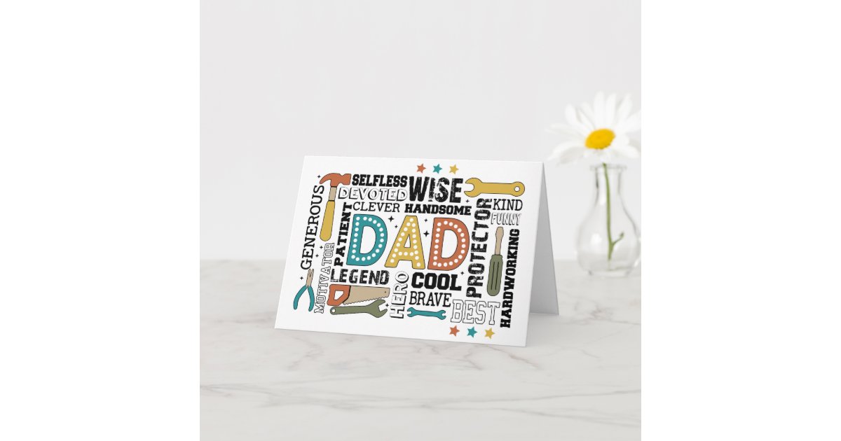 Dad’s Ultimate Toolkit: Built with Love & Strength Card | Zazzle