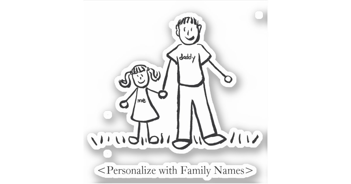Daddy's Girl Custom Dad & Daughter Decal Stickers | Zazzle