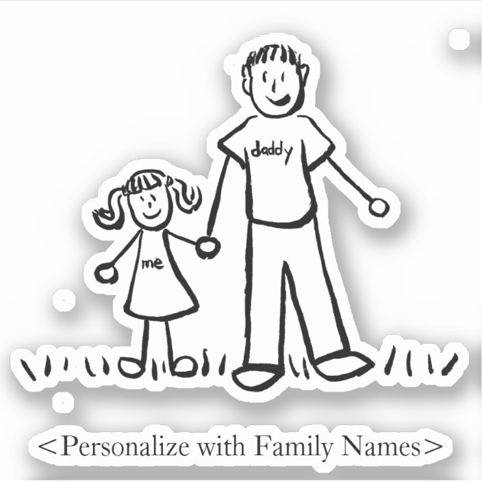 Daddy's Girl Custom Dad & Daughter Decal Stickers | Zazzle.co.uk