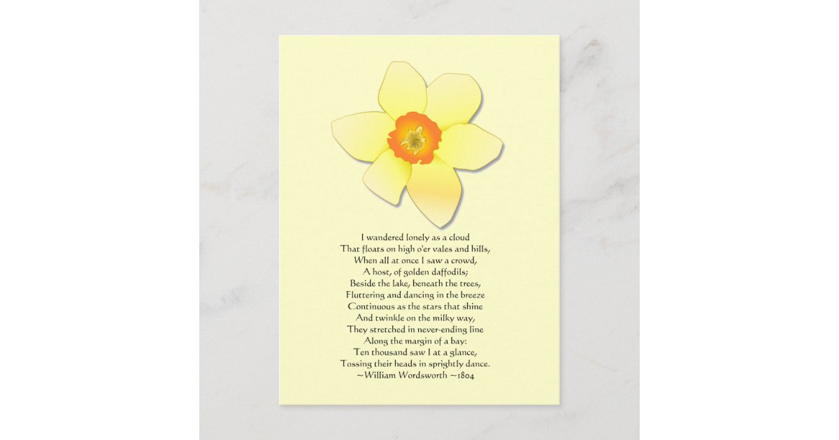 Daffodil ~ Wordsworth Poem Postcard | Zazzle