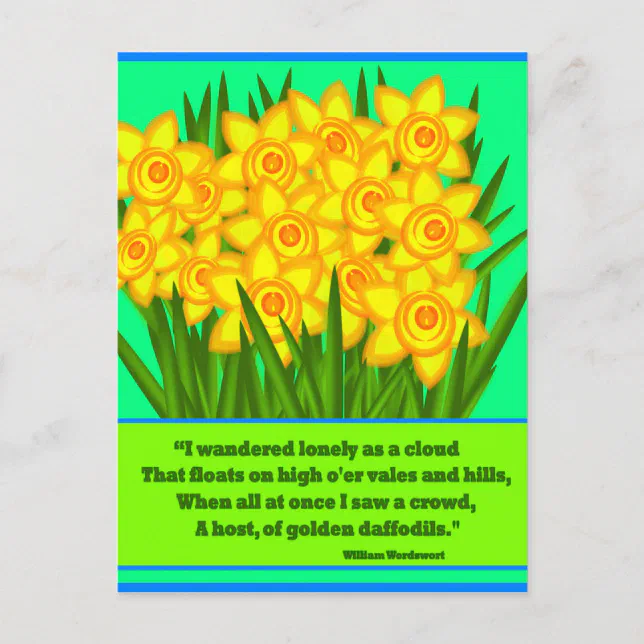 Daffodils Poem, Postcard | Zazzle