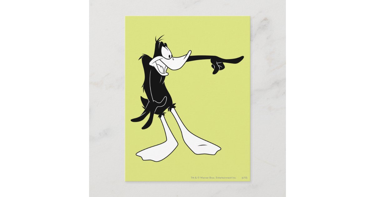 DAFFY DUCK™ Shocked and Pointing Postcard | Zazzle