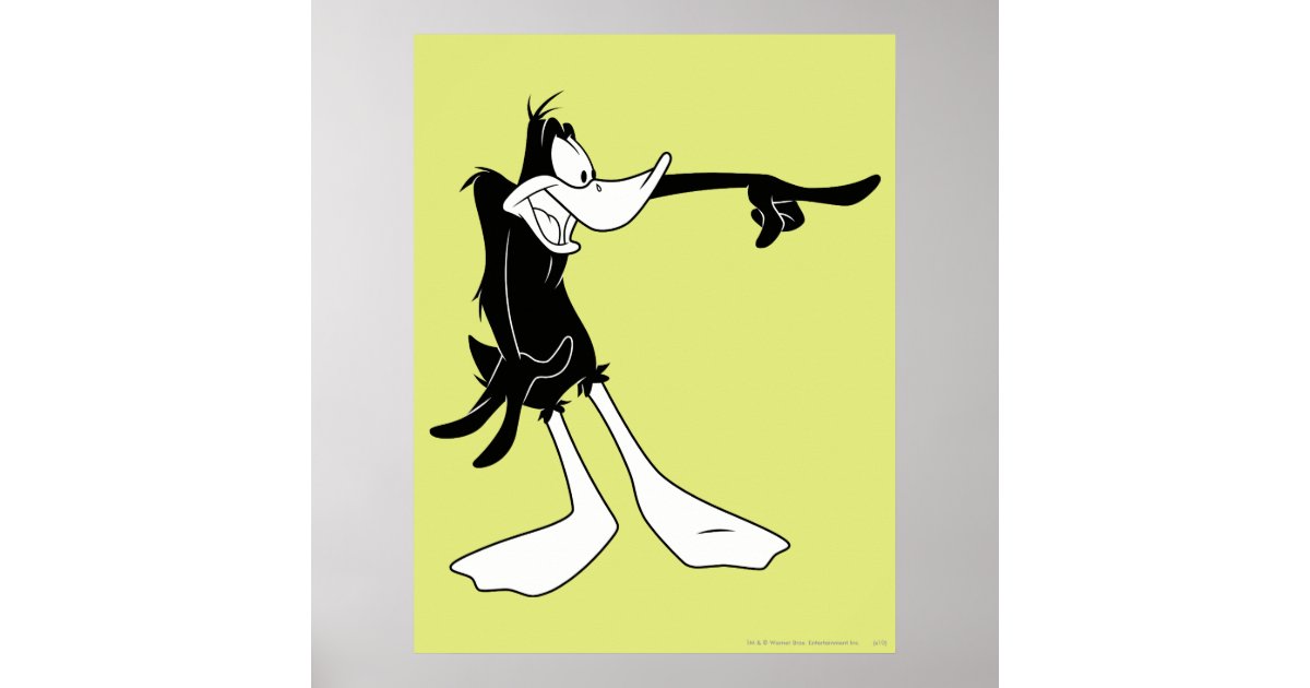 DAFFY DUCK™ Shocked and Pointing Poster | Zazzle