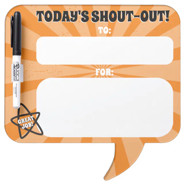 Daily shout out recognition dry erase kudos board | Zazzle