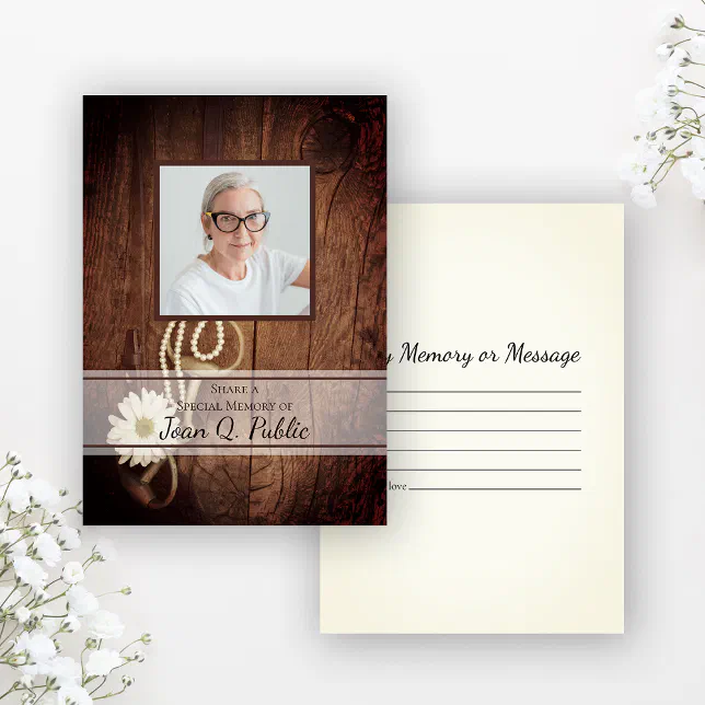 Daisy and Horse Bit Share Memory Funeral Memorial Card | Zazzle