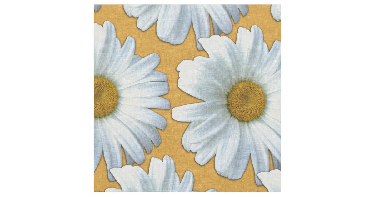Daisy Fabric Yellow Daisy Fabric Cotton or Poly | Zazzle