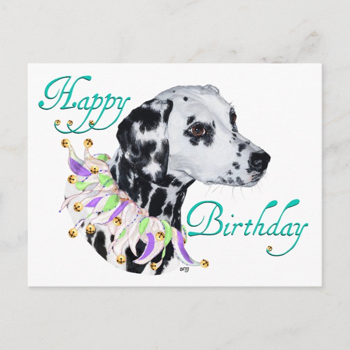 Dalmatian Happy Birthday Postcard | Zazzle.co.uk