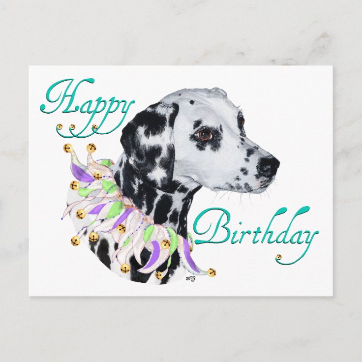Dalmatian Happy Birthday Postcard | Zazzle