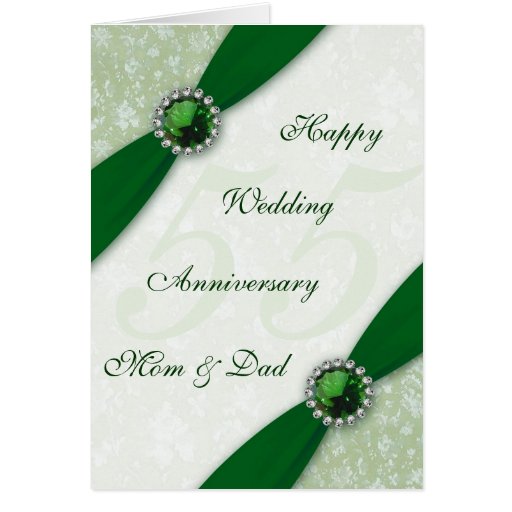 Damask 55th Wedding Anniversary Greeting Card Zazzle
