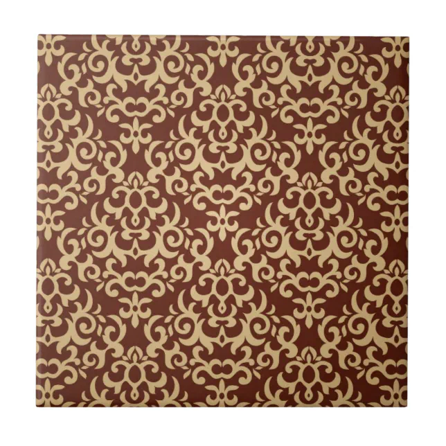 Damask pattern on gradient background tile | Zazzle