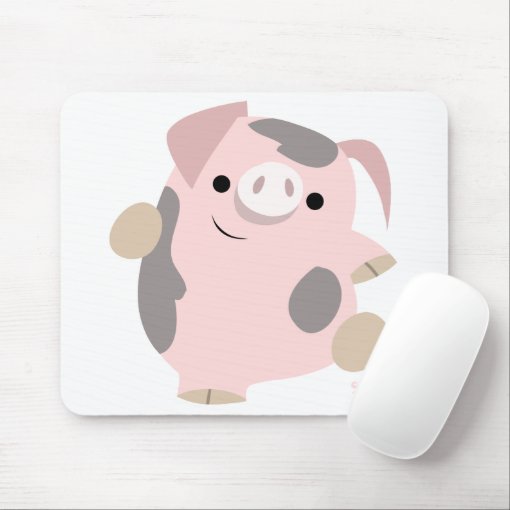 Dancing Cartoon Pig mousepad | Zazzle