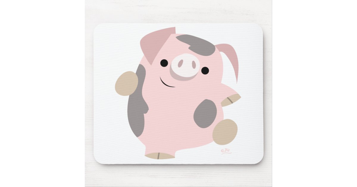 Dancing Cartoon Pig mousepad | Zazzle
