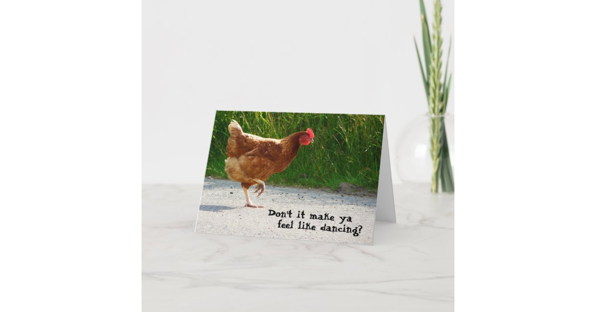 Dancing Funky Chicken Card | Zazzle