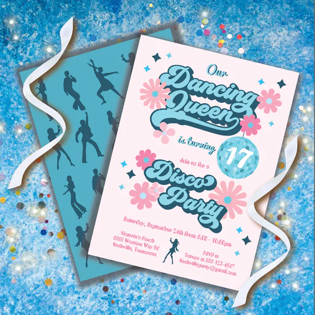 Dancing Queen Disco Birthday Party Invitation | Zazzle