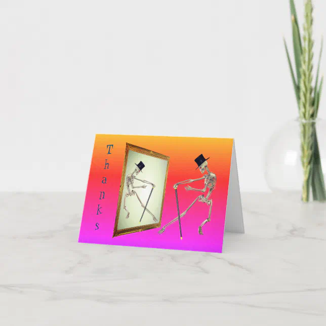 Dancing Skeleton Cute Thank You Card | Zazzle