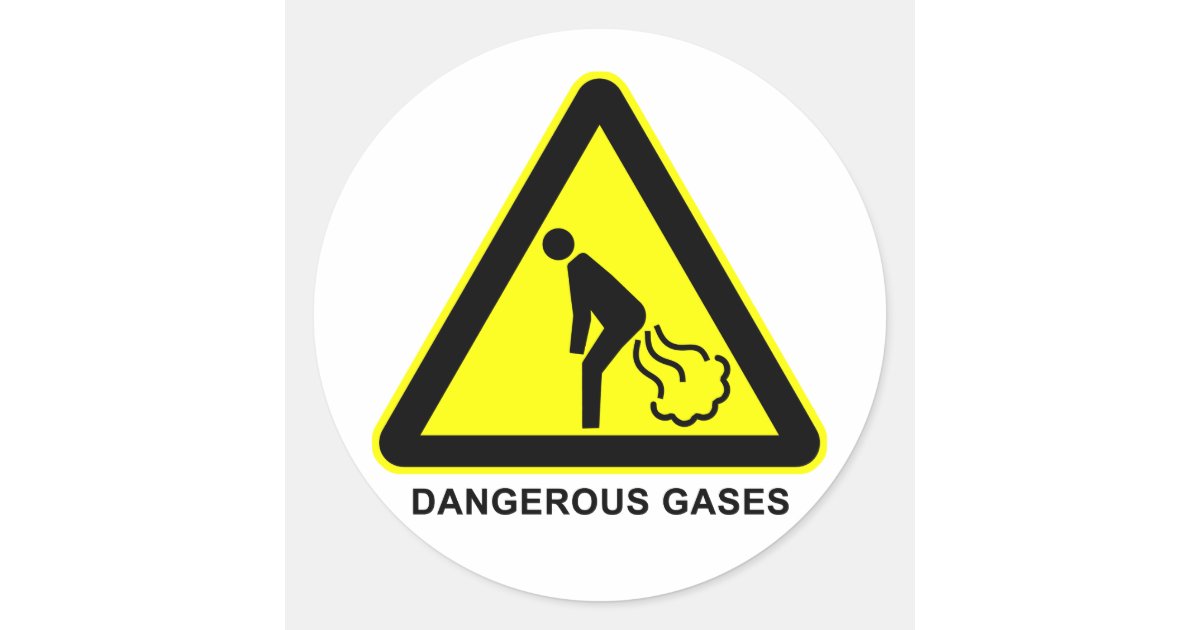 Dangerous Gases Warning Sign Sticker | Zazzle