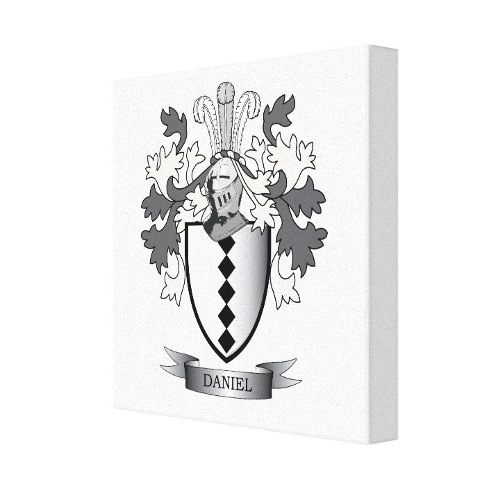 Daniel Family Crest Coat of Arms Canvas Print | Zazzle.co.uk