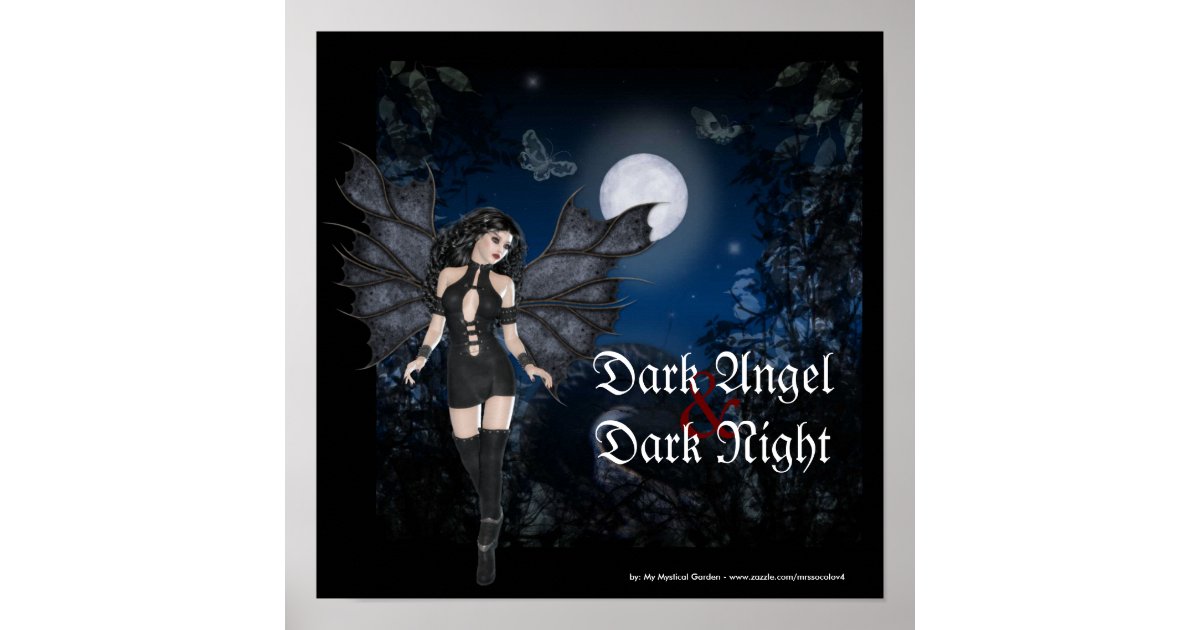 Dark Angel & Dark Night Fantasy Poster/Print Poster | Zazzle