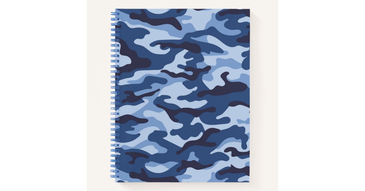 Dark Blue Camouflage Pattern Notebook | Zazzle