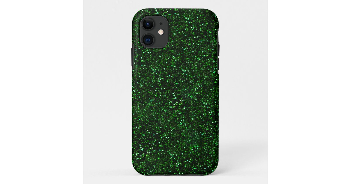 Dark Emerald Green Glitter Case-Mate iPhone Case | Zazzle