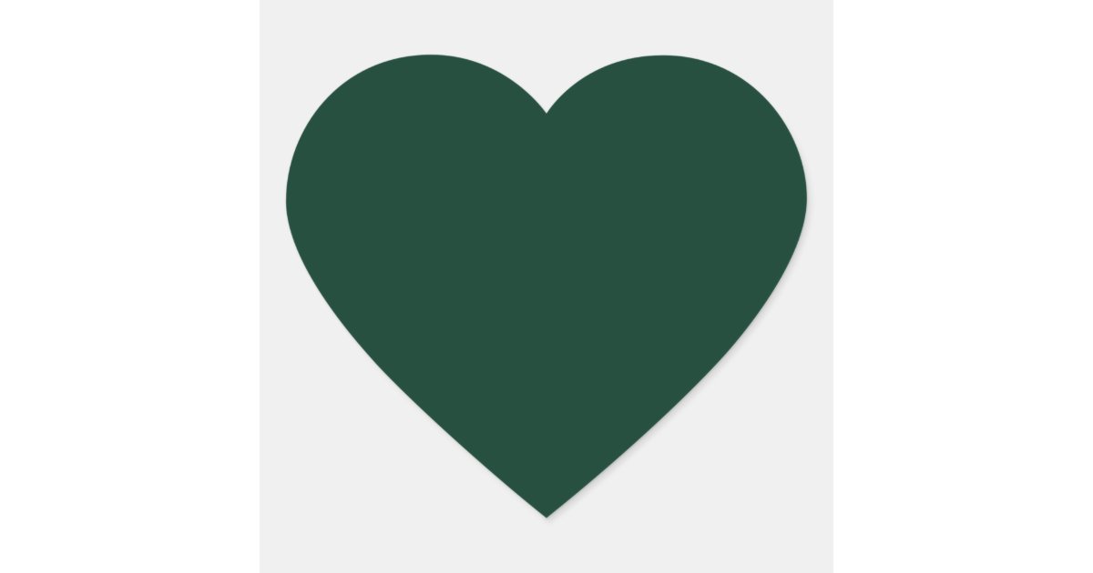 Dark Green Heart Sticker | Zazzle.co.uk