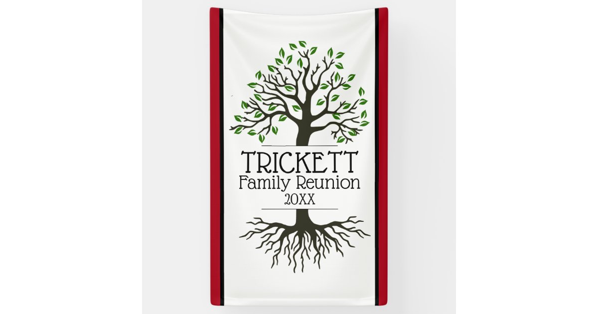 Dark Red Family Tree Family Reunion Banner | Zazzle