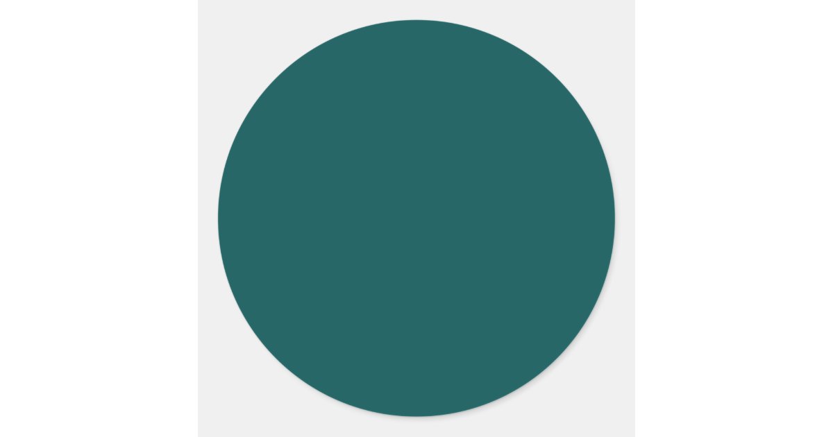Dark Teal Solid Colour Classic Round Sticker | Zazzle