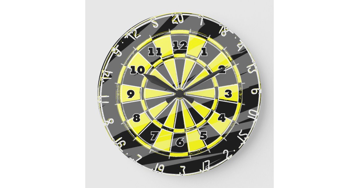 Dart board wall clock for big fans and enthusiasts | Zazzle