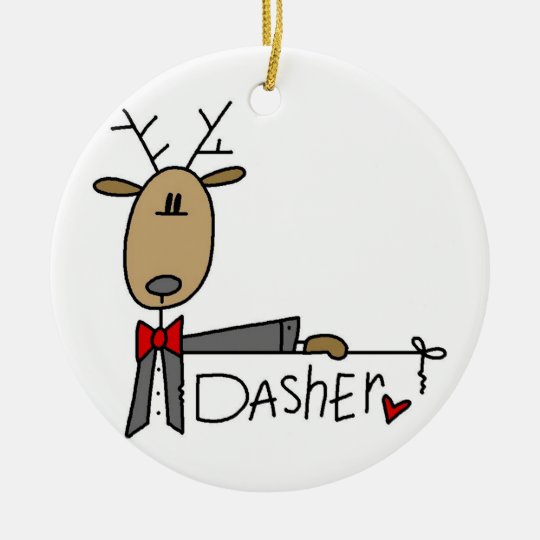 Dasher the Reindeer Christmas Keepsake Ornament | Zazzle.co.uk