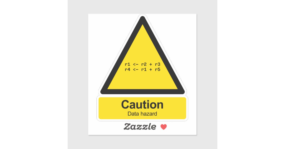 Data hazard parody warning sign vinyl sticker | Zazzle
