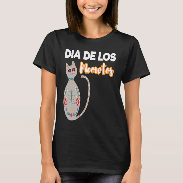 Day Of The Dead Cat Dia De Los Meowtos Cat T-Shirt | Zazzle