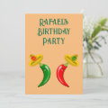 Day of the Dead Mexican Chilis Custom Birthday Invitation | Zazzle