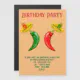 Day of the Dead Mexican Chilis Custom Birthday Magnetic Invitation | Zazzle
