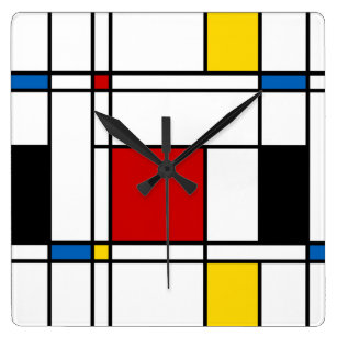 De Stijl Wall Clocks | Zazzle UK