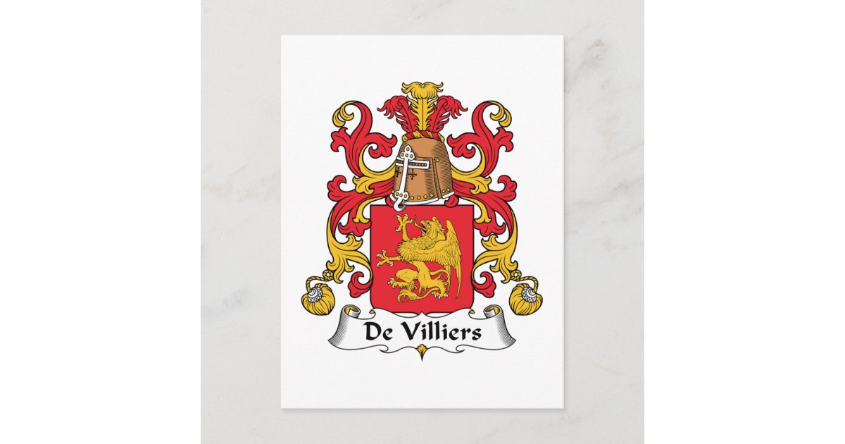 De Villiers Family Crest Postcard | Zazzle