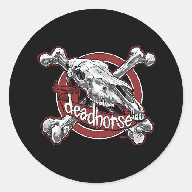 Dead Horse Death Metal Classic Round Sticker | Zazzle