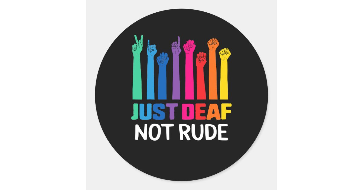 Deaf Not Rude Deaf Awareness Yellow Ribbon Asl Lan Classic Round ...