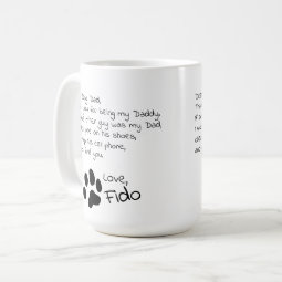 Dear Dog Dad Mum Customisable Pet Name Coffee Mug | Zazzle