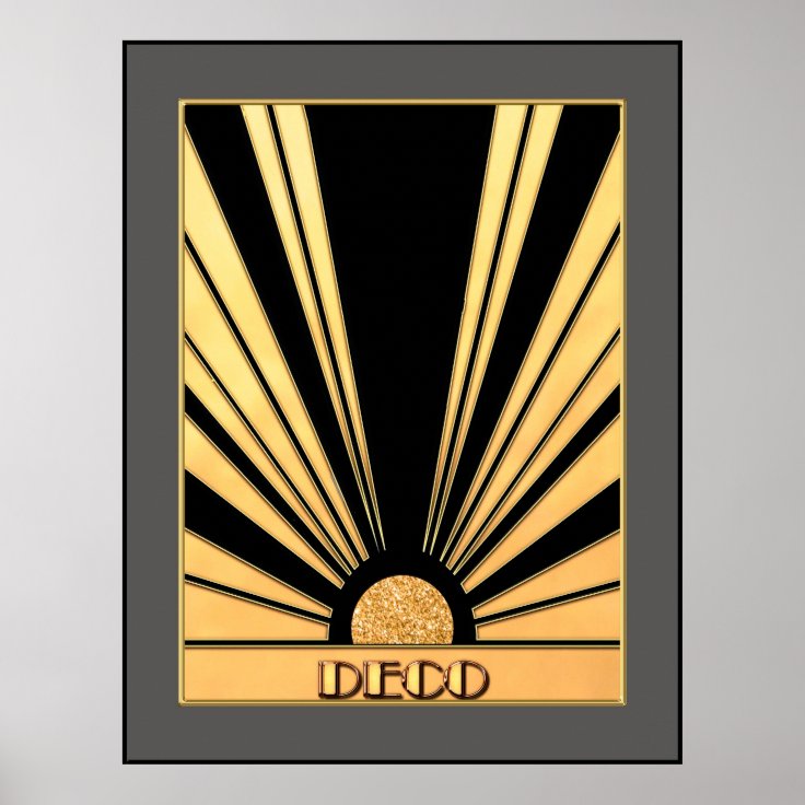 Deco Sunburst Poster | Zazzle