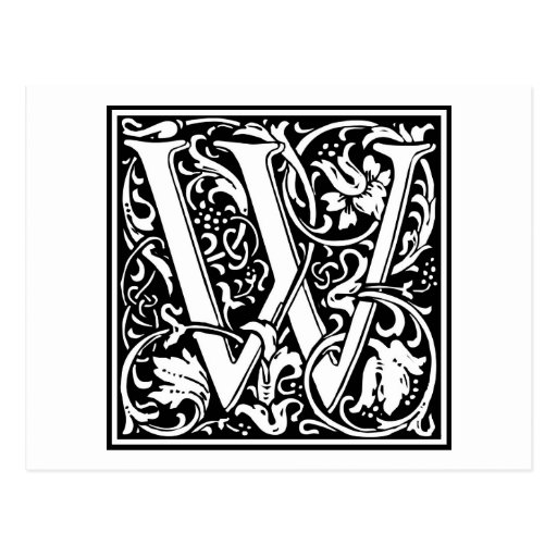 Decorative Letter Initial “W” Post Cards | Zazzle