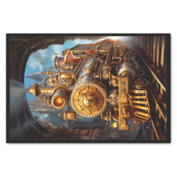 Decoupage Steampunk Steam Train Faux Ink 037 Tissue Paper | Zazzle
