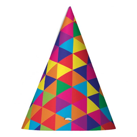 Deep Bright Triangles - Modern Abstract Pattern Party Hat | Zazzle.co.uk