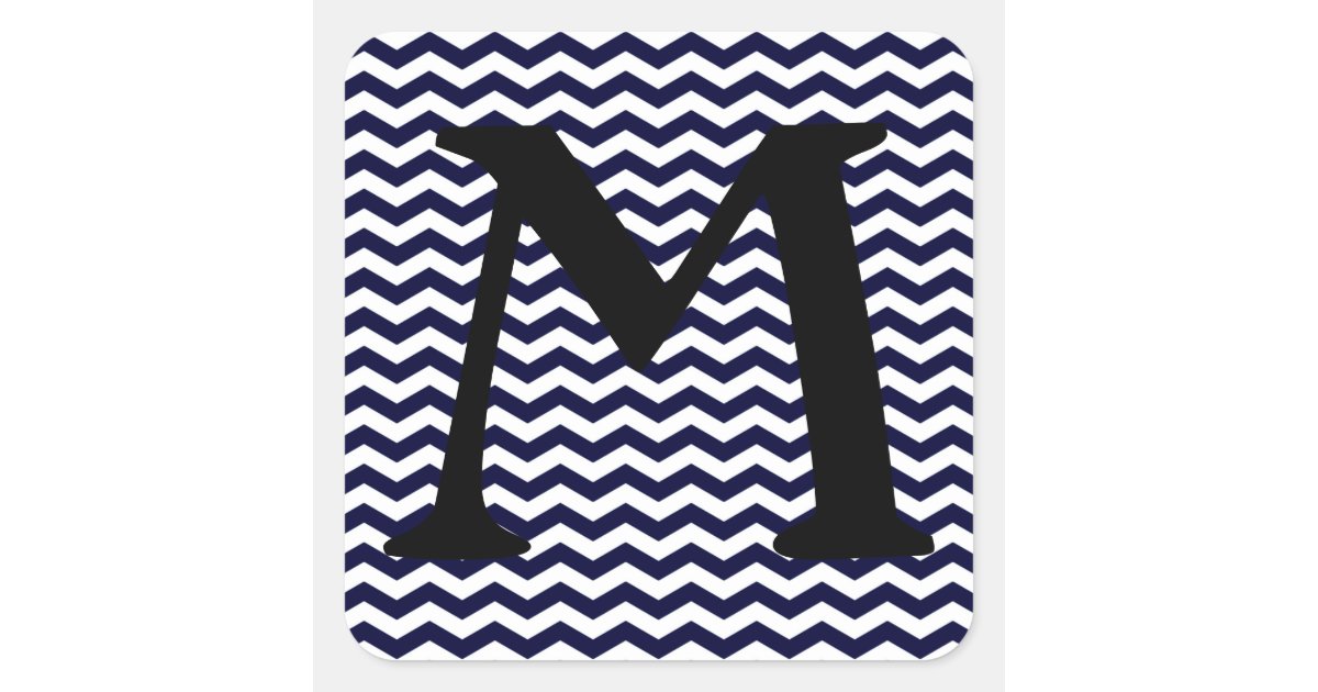 Deep Pacific Blue Wave Chevron Square Sticker | Zazzle