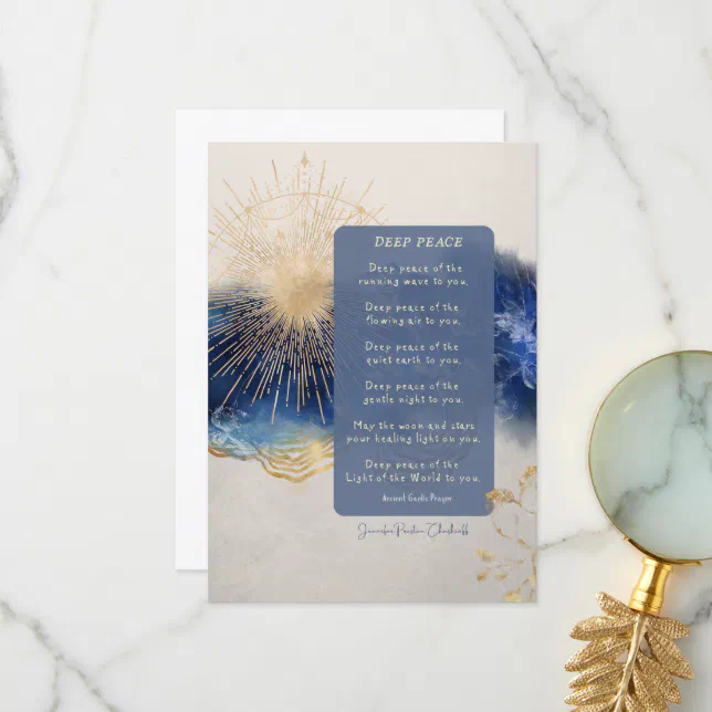 Deep Peace Irish / Ancient Gaelic blessing flat Thank You Card | Zazzle