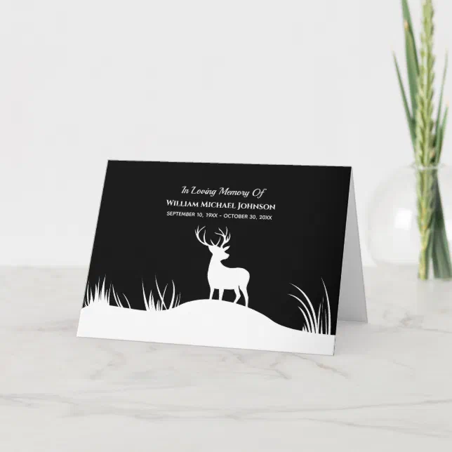 Deer In Loving Memory Remembrance Funeral Memorial Thank You Card | Zazzle
